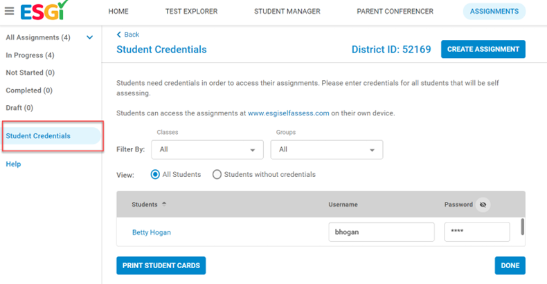 Assignment Center Classic